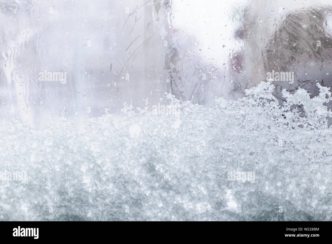 Snowy window, background Stock Photo - Alamy