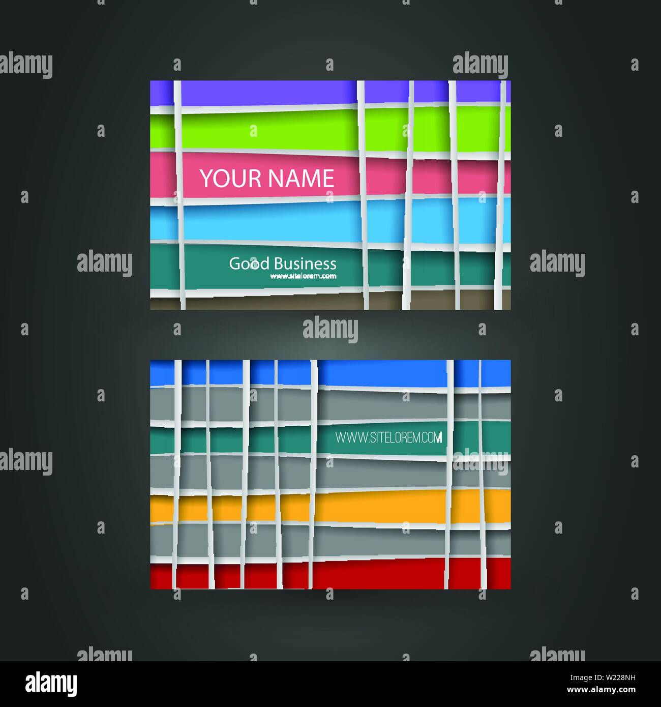 Abstract Colorful Modern Styled Business Card Template Creative Design ...