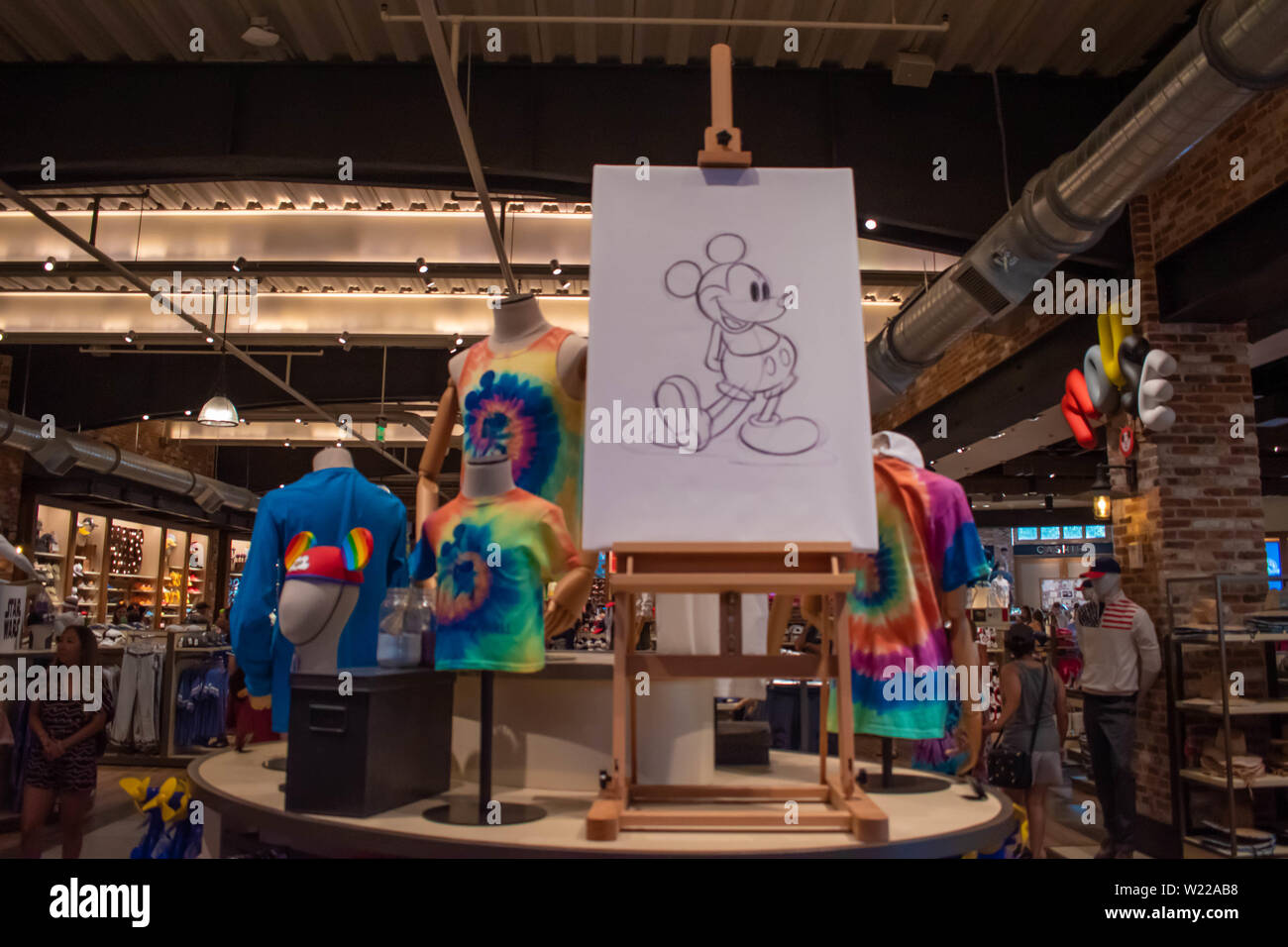 Orlando, Florida. June 15, 2019. Disney colorful clothes and hand ...