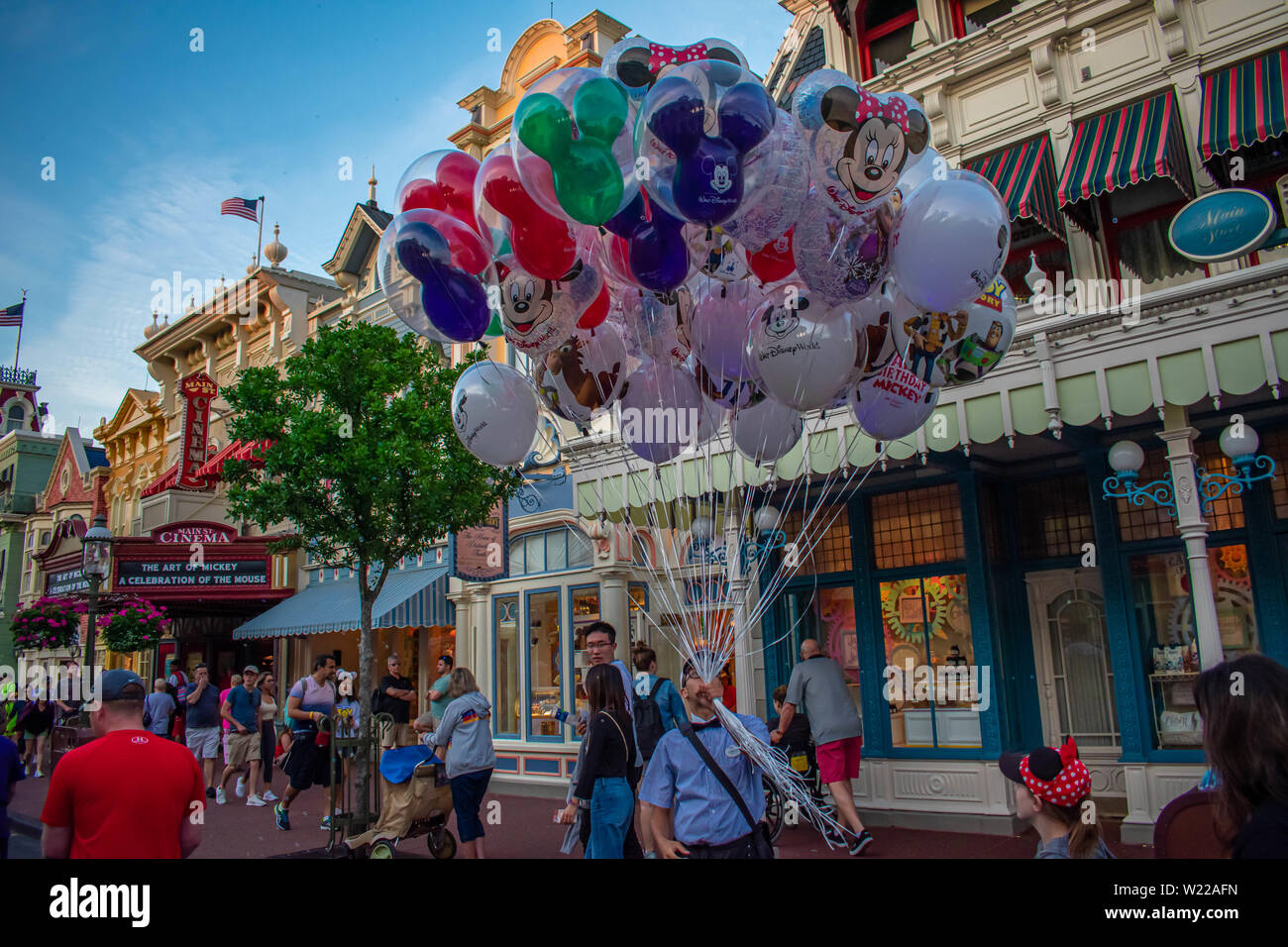 Orlando, Florida. June 03. 2019. Top view of Disney balloons at Magic ...