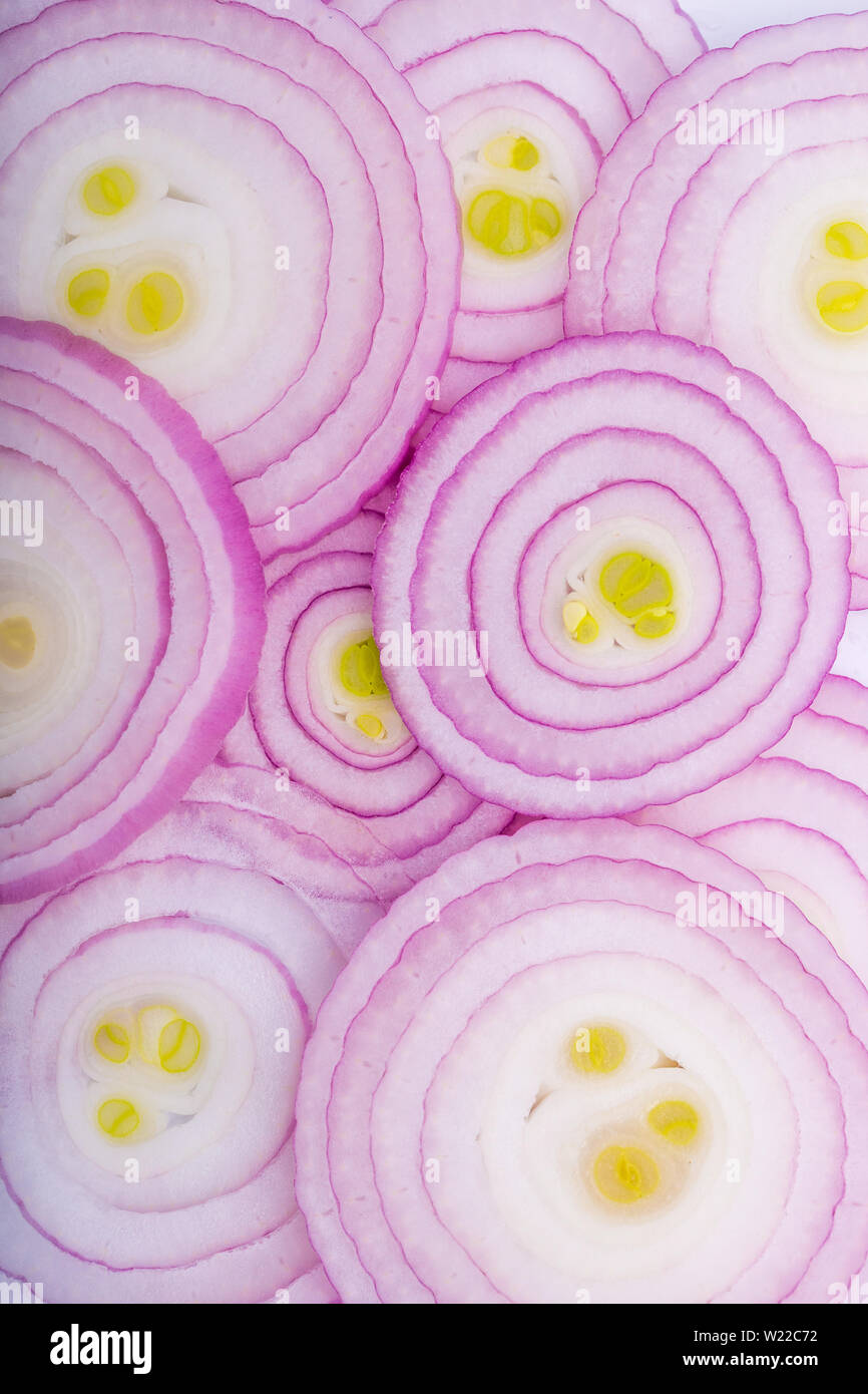 top view of slice red onions Stock Photo - Alamy