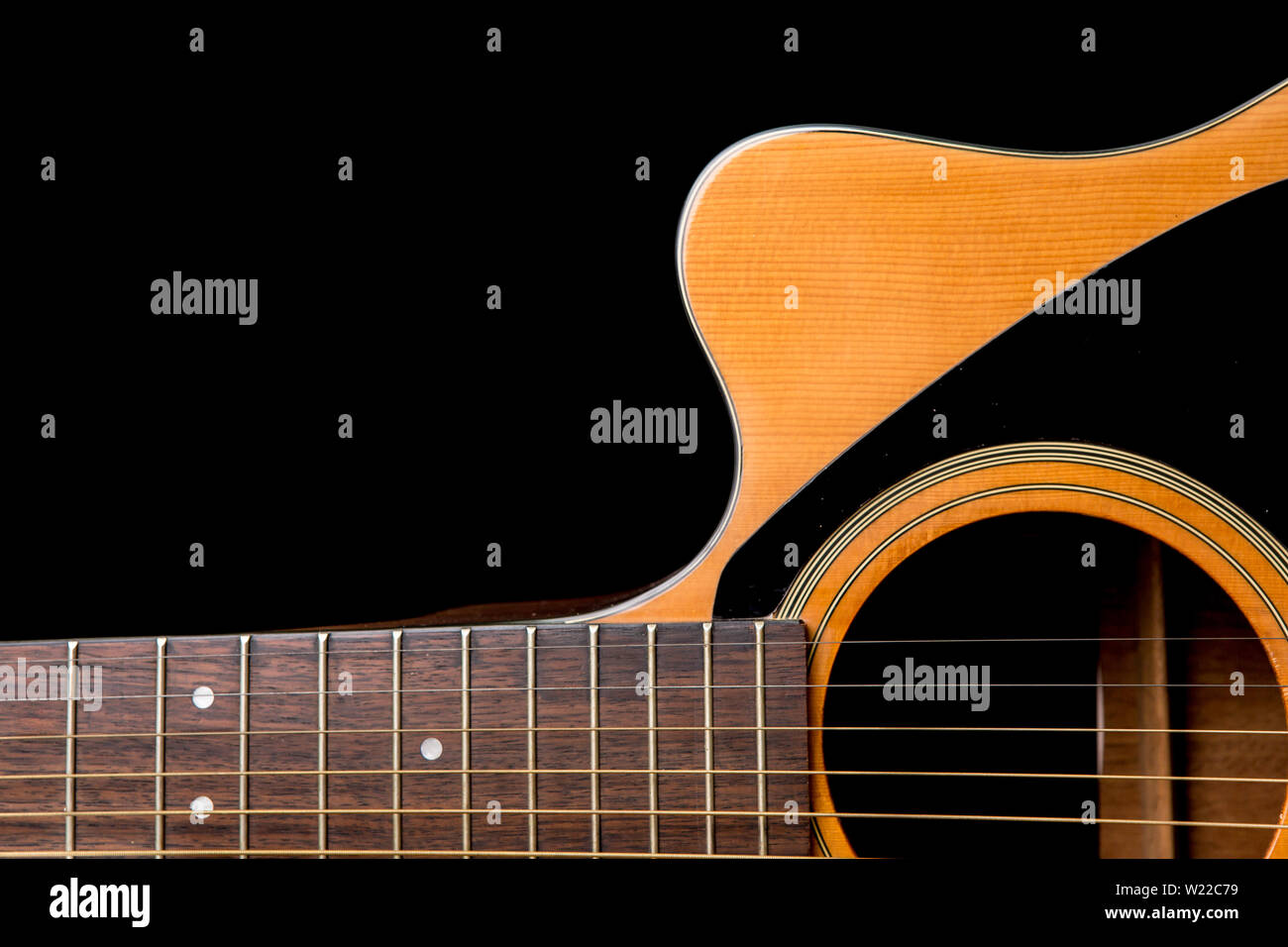 wooden acoustic guitar in vintage tone Stock Photo - Alamy