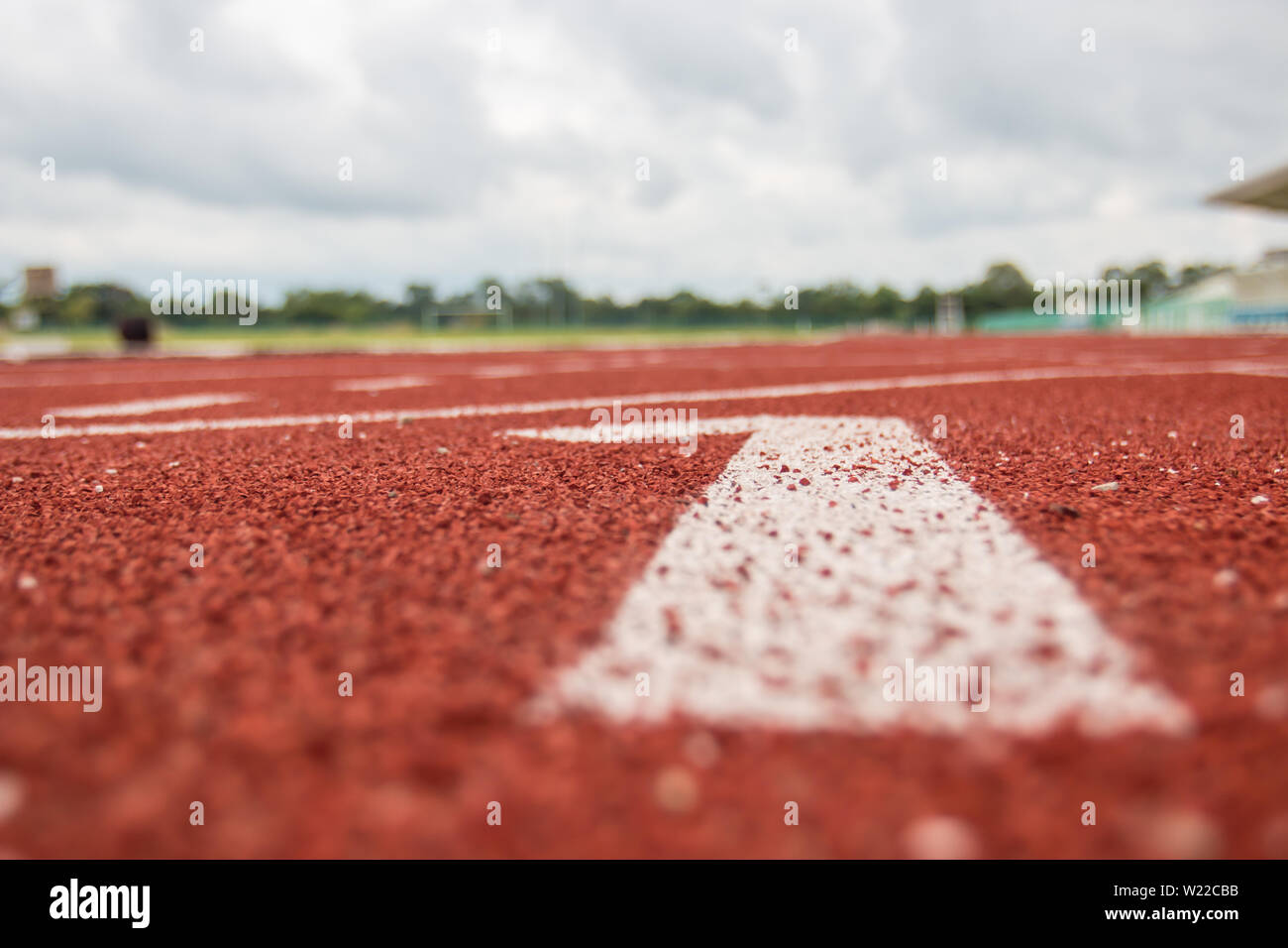 Running track in stadium Stock Photo - Alamy