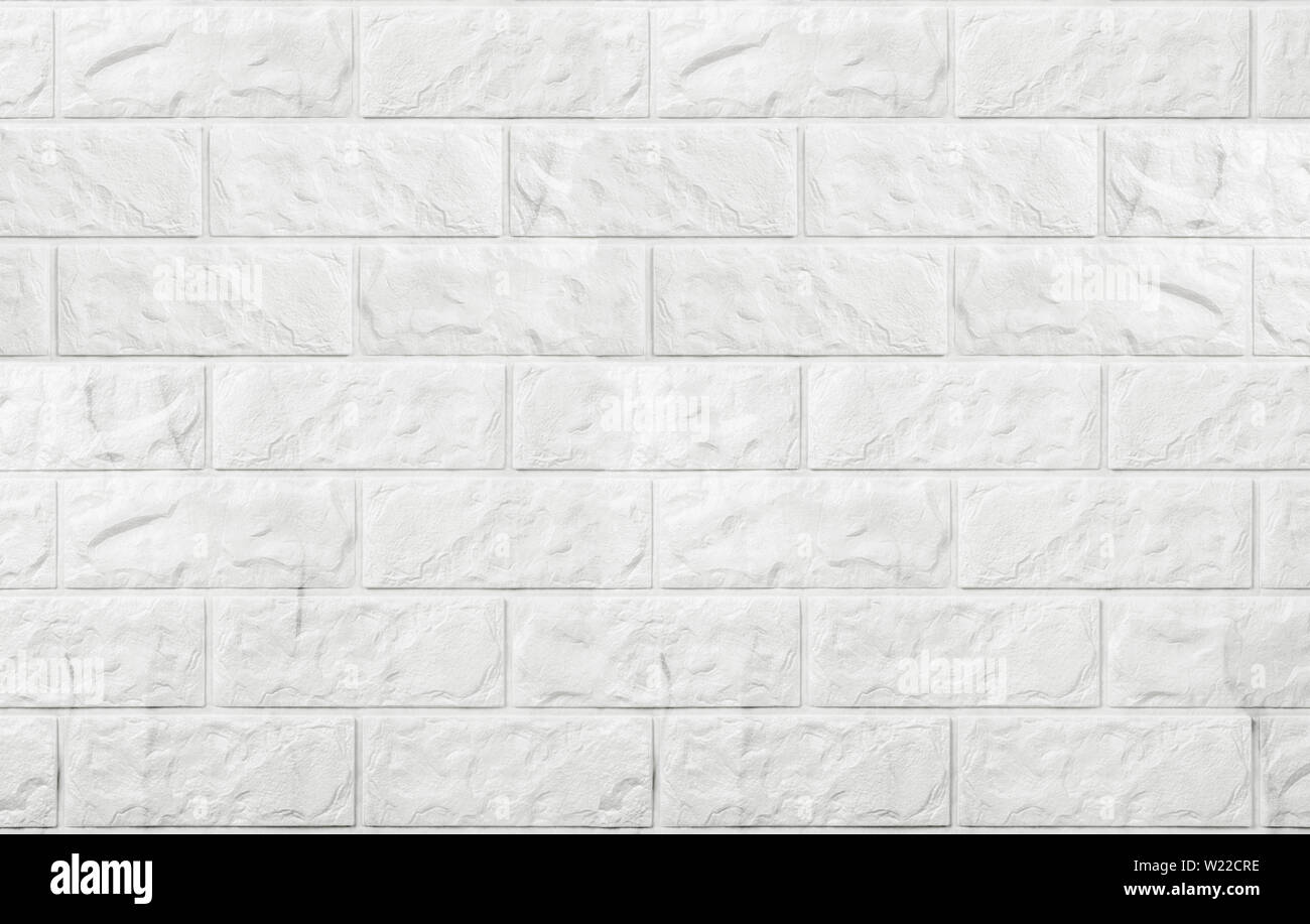 Modern white brick wall texture for background Stock Photo - Alamy