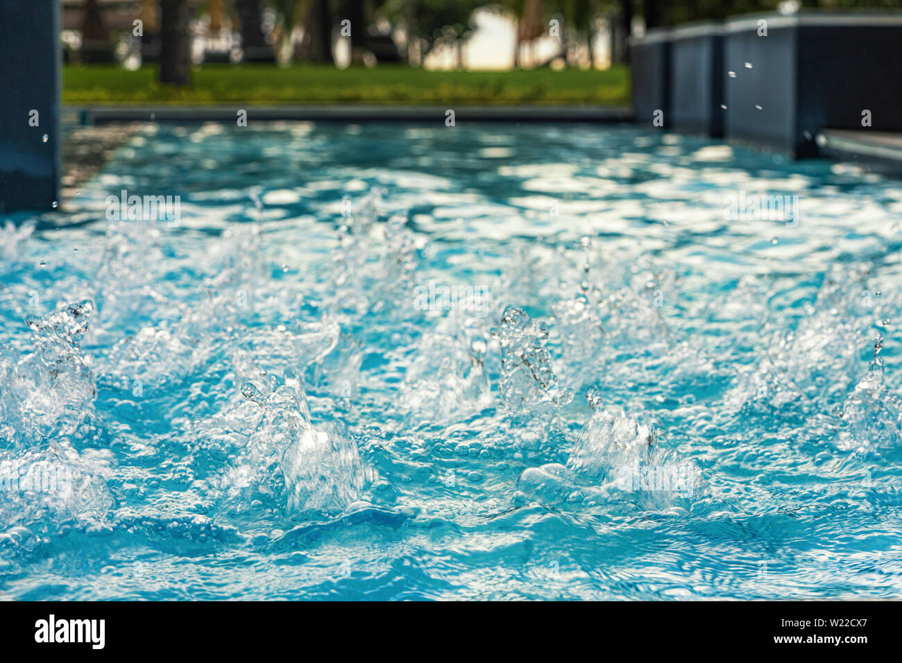 Beautiful bubbles of pure azure water in a hotel or Spa Stock Photo - Alamy