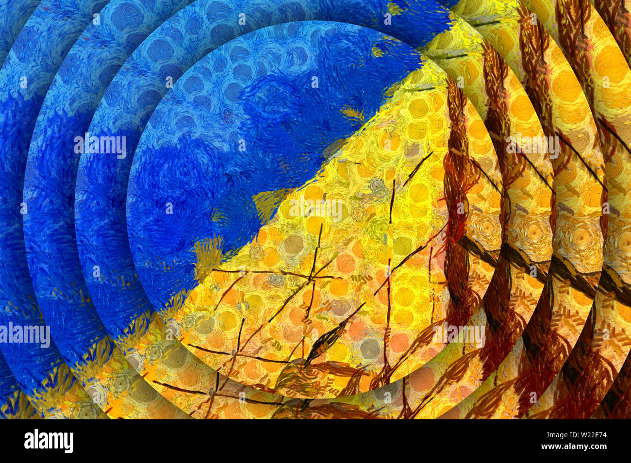 Liquid gold effect oil painting artwork. Creative luxury design. Golden ...