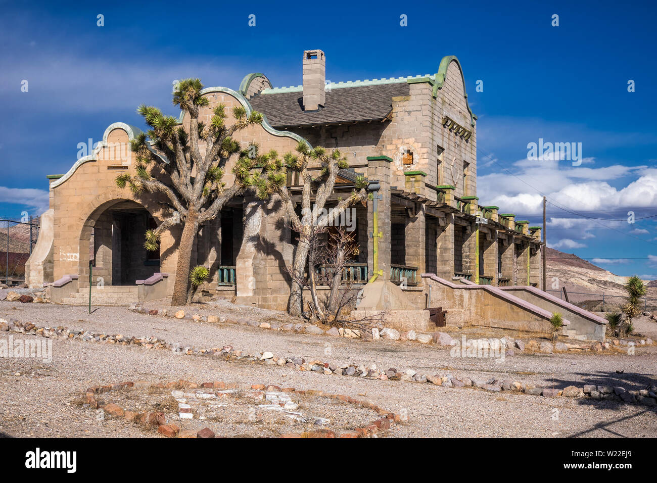 Remains of an old gold mine ghost town in nevada or californias wild ...