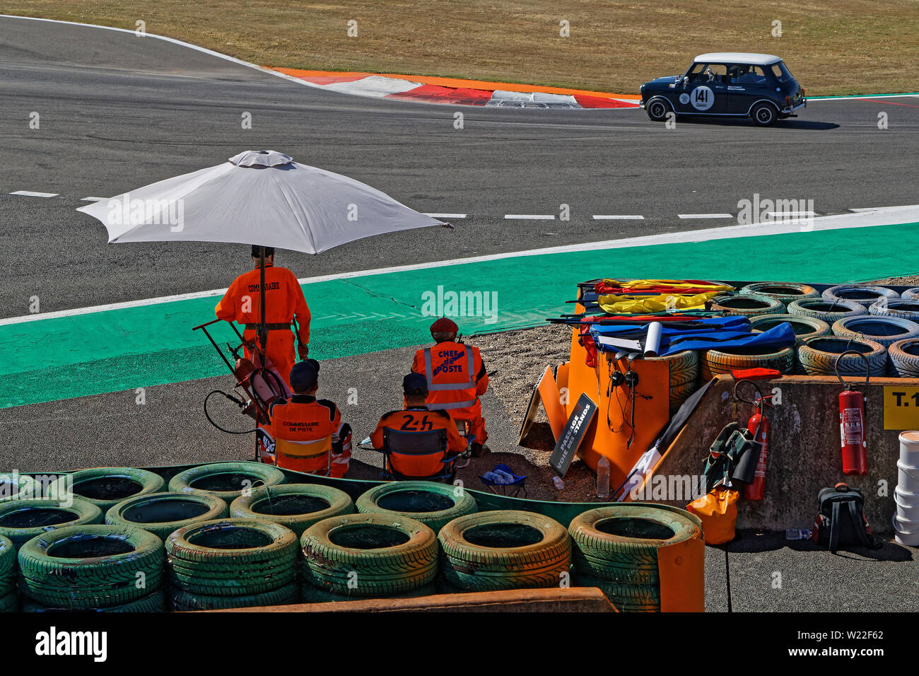 MAGNY-COURS, FRANCE, June 29, 2019 : Marshalls at the chicane. French ...