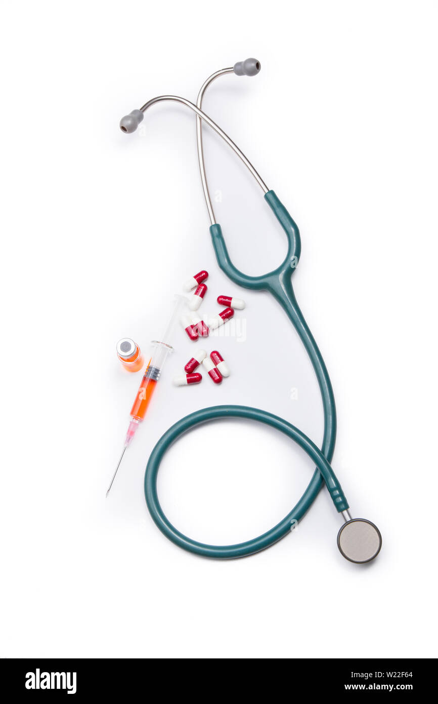 stethoscope with medical drug Stock Photo - Alamy