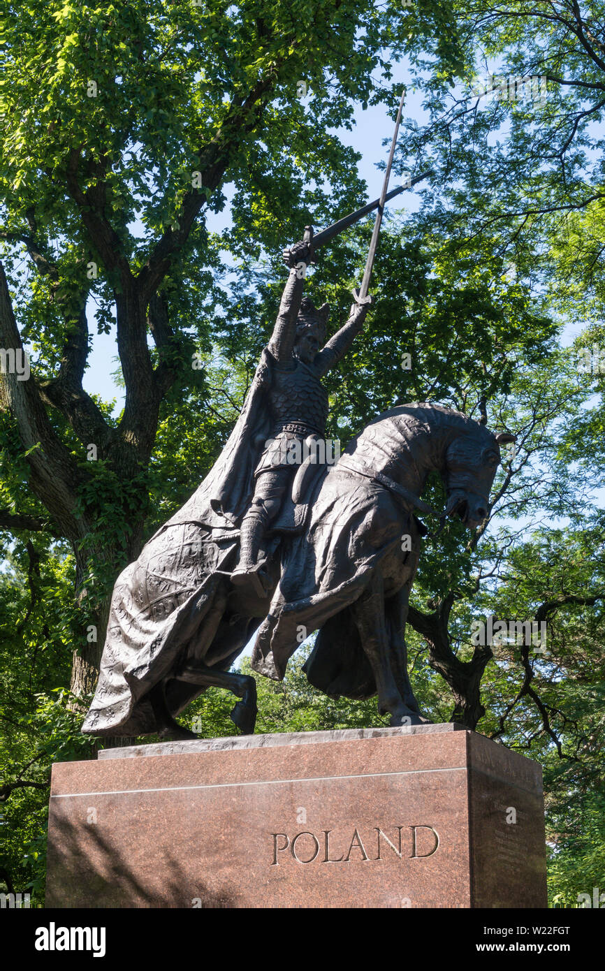 King Jagiello Monument, Central Park, NYC Stock Photo - Alamy