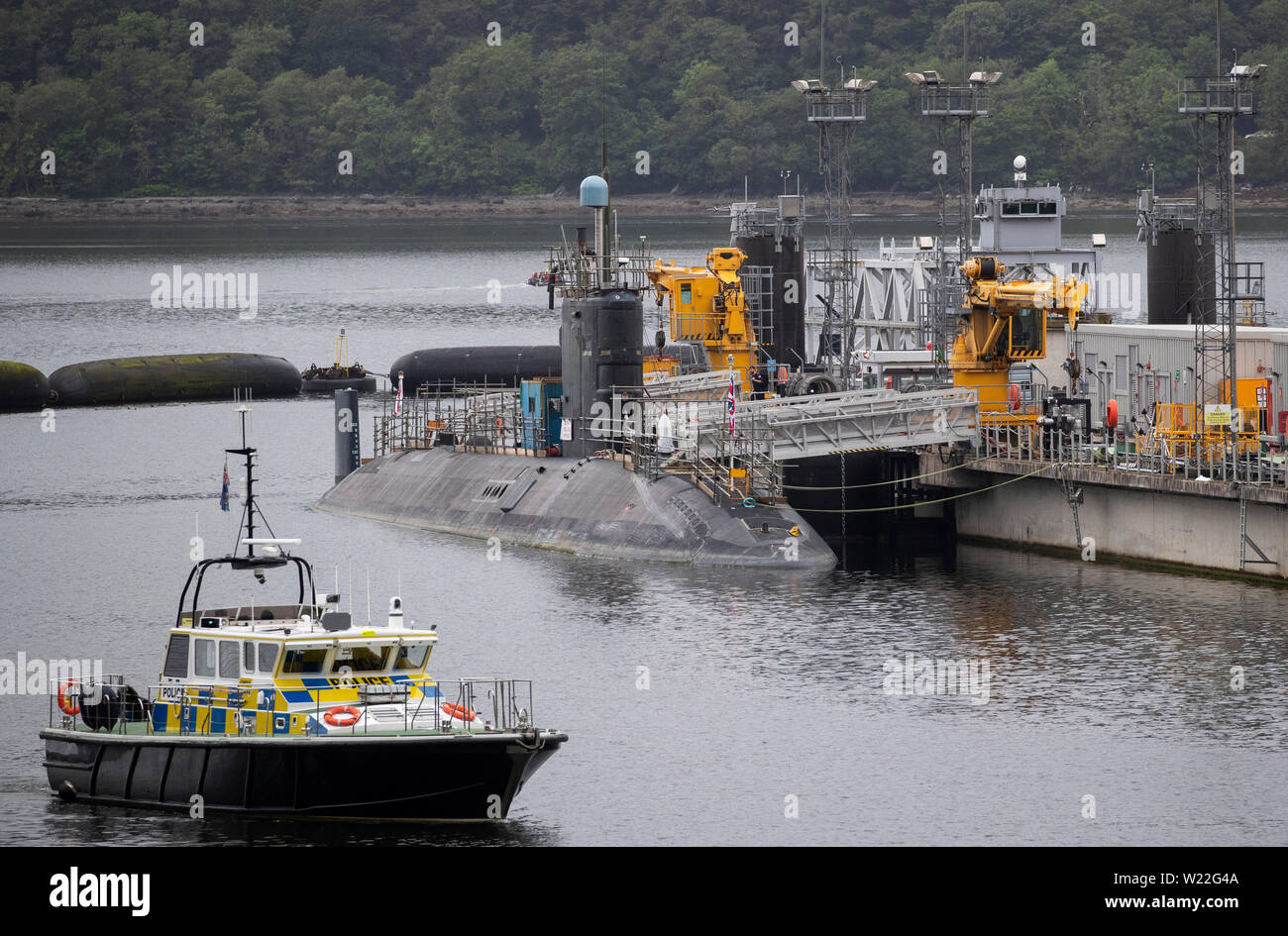 One of the Vanguard Class Ship nuclear submarines in the dock at HM ...