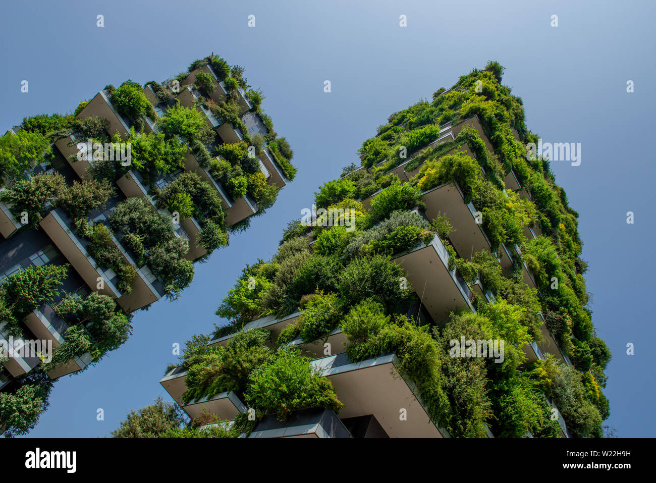 Milan Italy June 29, 2019: ecological house with garden on every ...