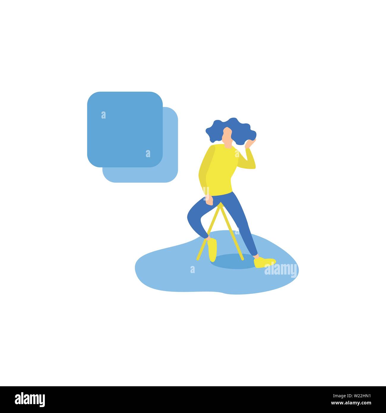 Flat Design Illustration of a Woman Looking the Tasks., Business ...