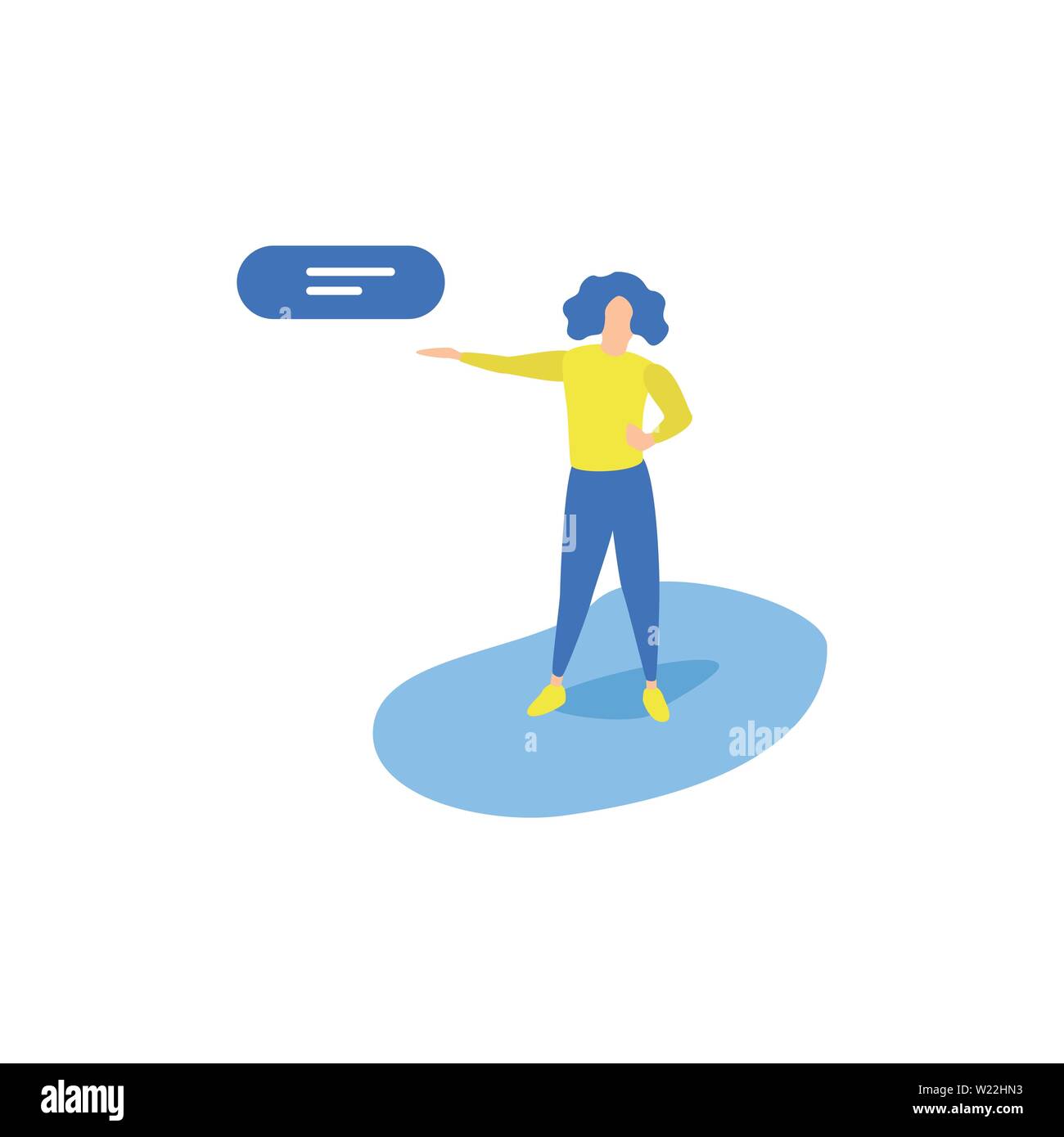 Flat Design Illustration of a Woman Promoting a Point, Business ...