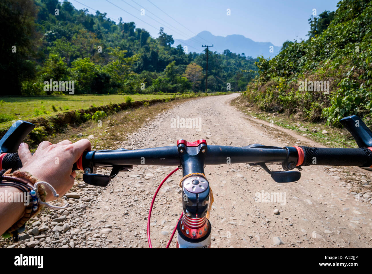 First person view man mountain hi-res stock photography and images - Alamy