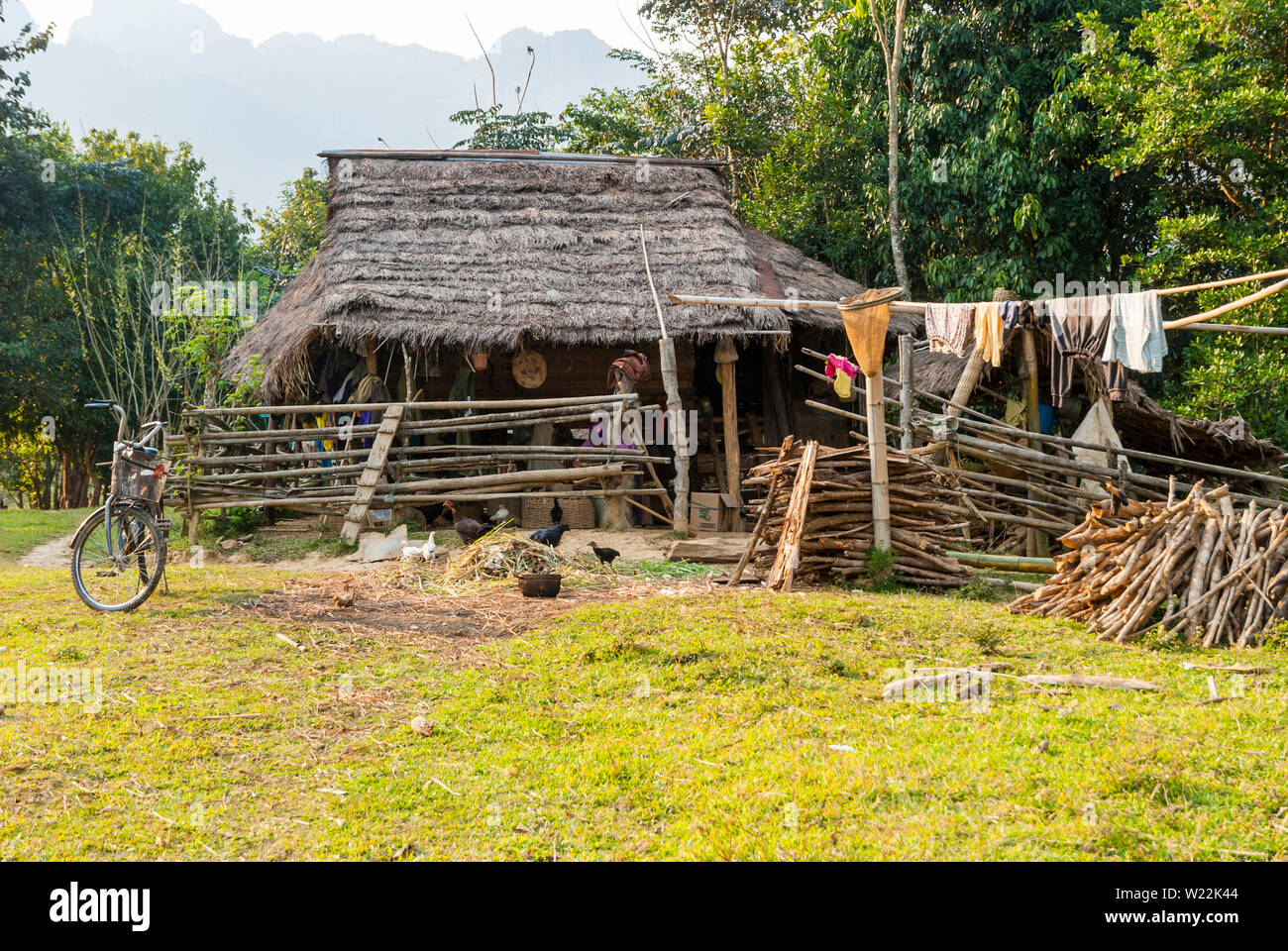 Local farm house outside of Vang Vieng, Laos Stock Photo - Alamy