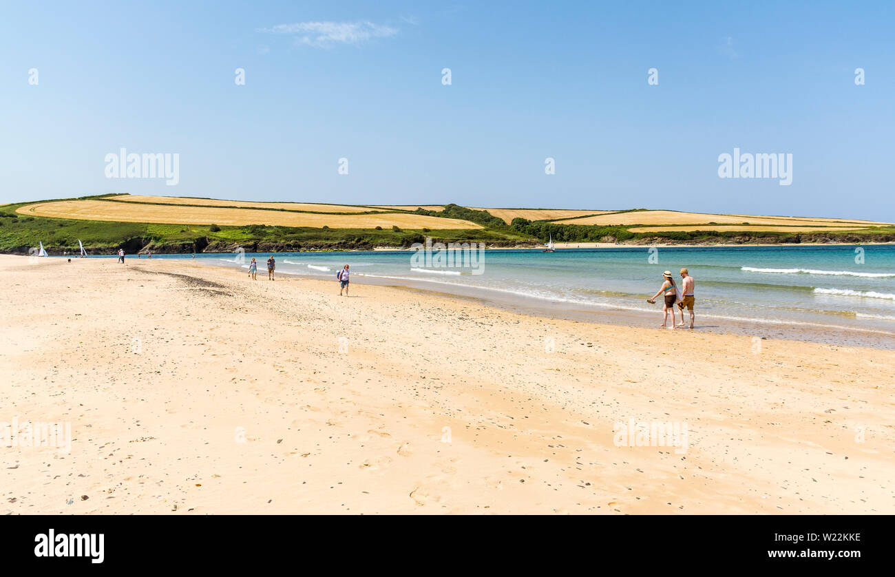 A Summer day on the beach at Rock in North Cornwall, UK. Taken on 27th ...