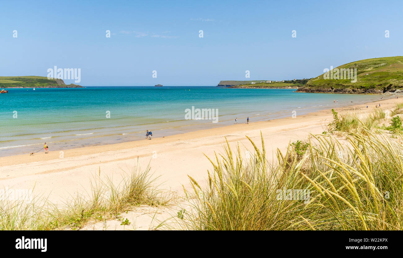 A Summer day on the beach at Rock in North Cornwall, UK. Taken on 27th ...