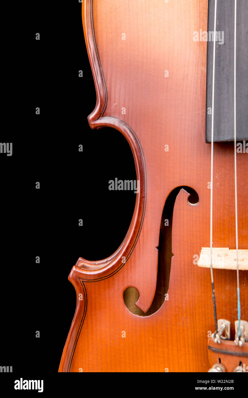 Vintage violin on black background Stock Photo - Alamy