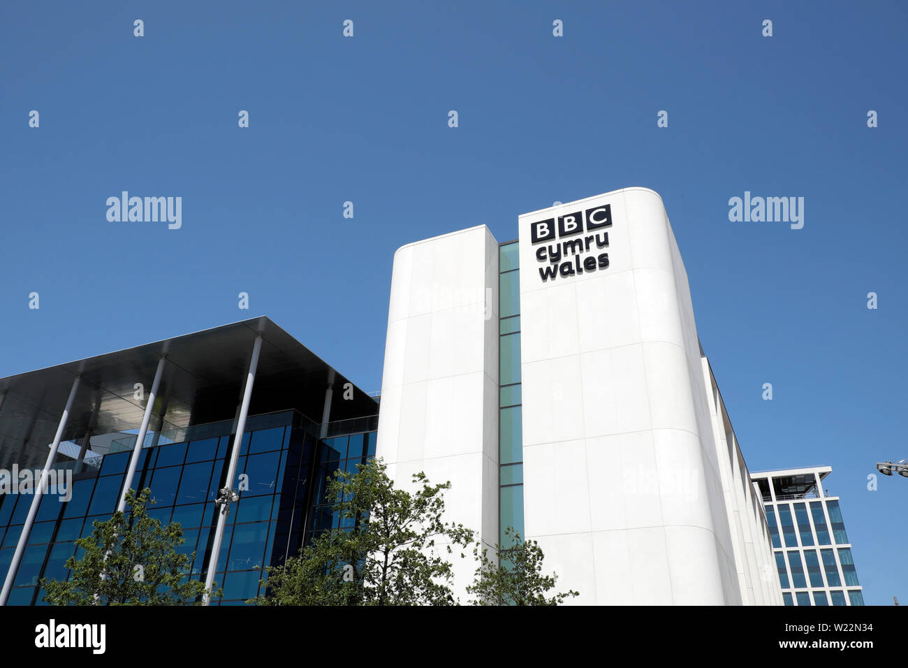 BBC Cymru Wales new building architecture in Central Square city centre Cardiff Wales UK KATHY ...