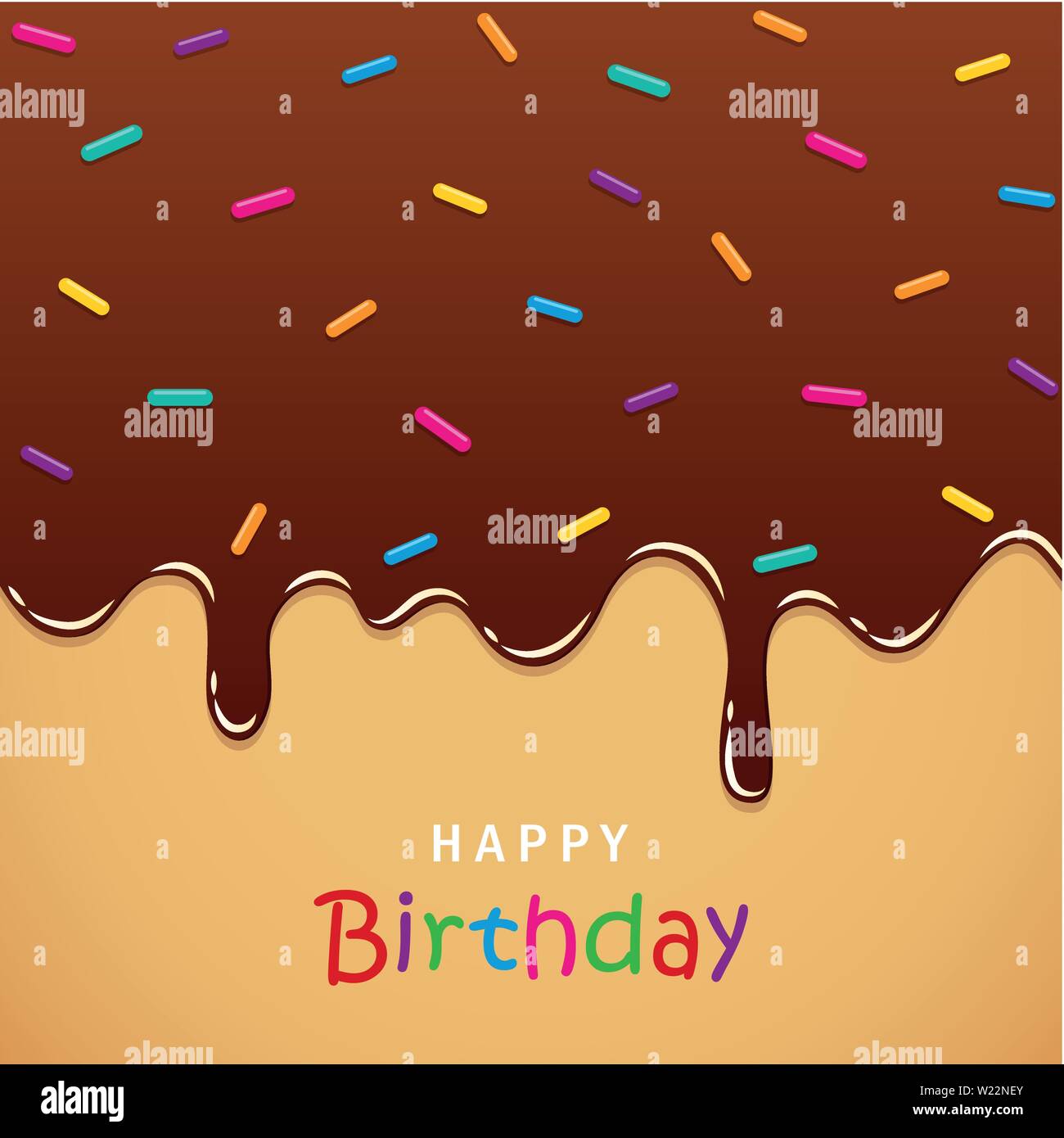 happy birthday sweet melting chocolate icing with colorful sprinkles ...