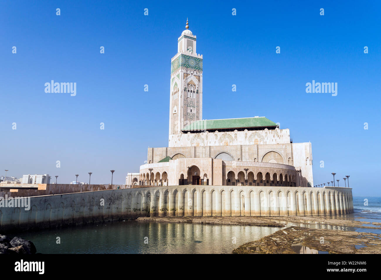 Panoramic Views of Hassan II Mosque in Casablanca, Morocco Stock Photo ...