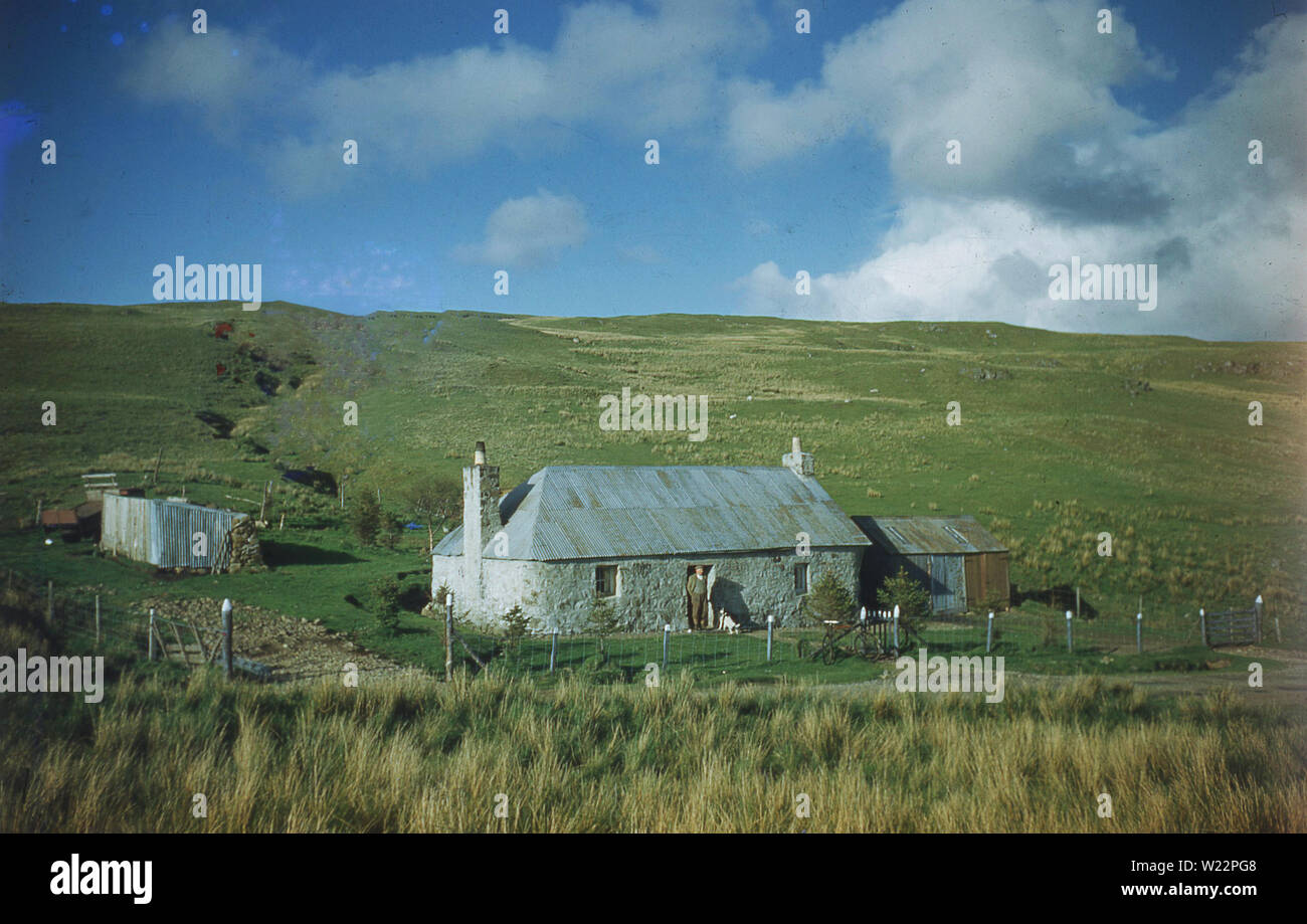 1960s, historical, a crofter outside his home, Scotland, UK Stock Photo ...