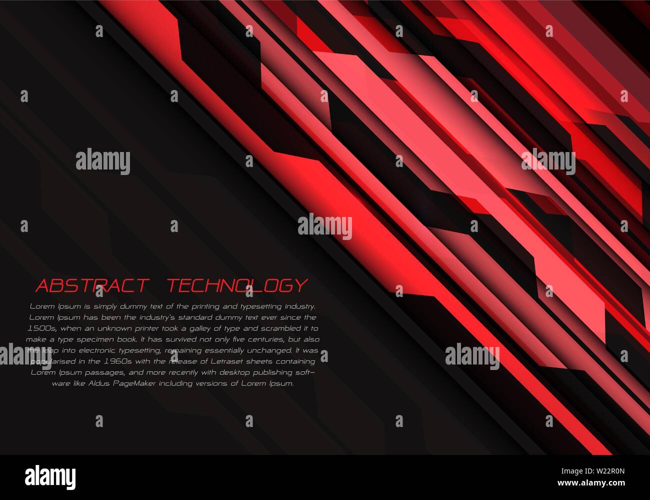 Abstract Red Circuit Geometric Light Energy On Black Design Modern Futuristic Technology