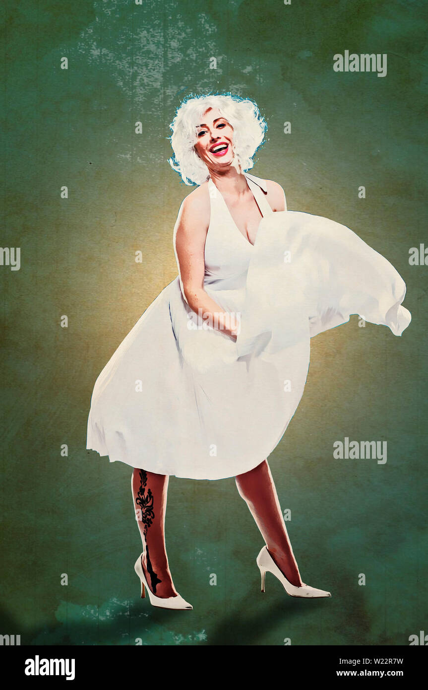 Stunning lookalike photos of Marilyn Munroe with Michelle Munroe Stock ...