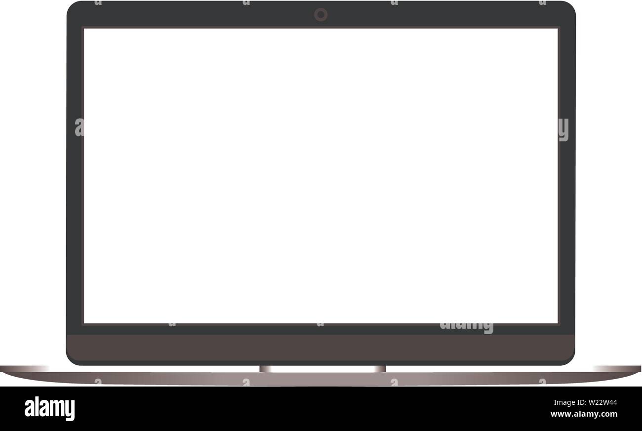 Laptop computer front view. Realistic model, vector mockup with a clean ...