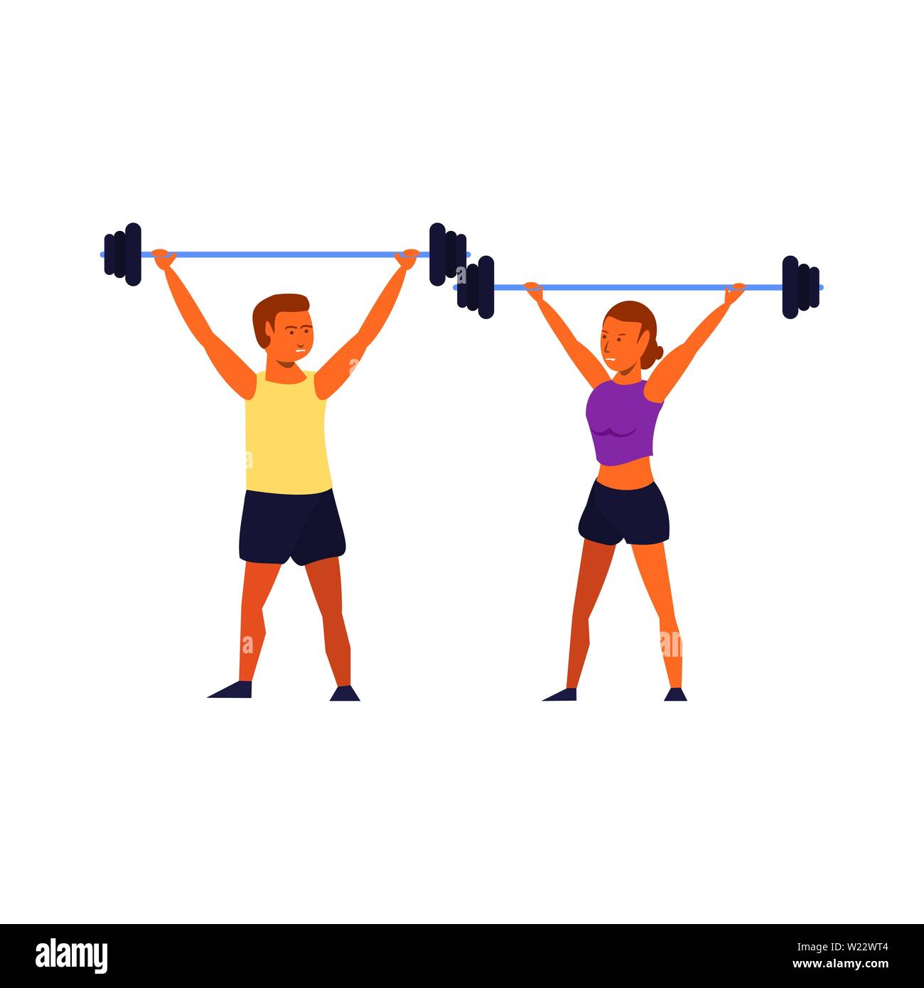Couple training sports cartoons isolated Stock Vector Image & Art - Alamy