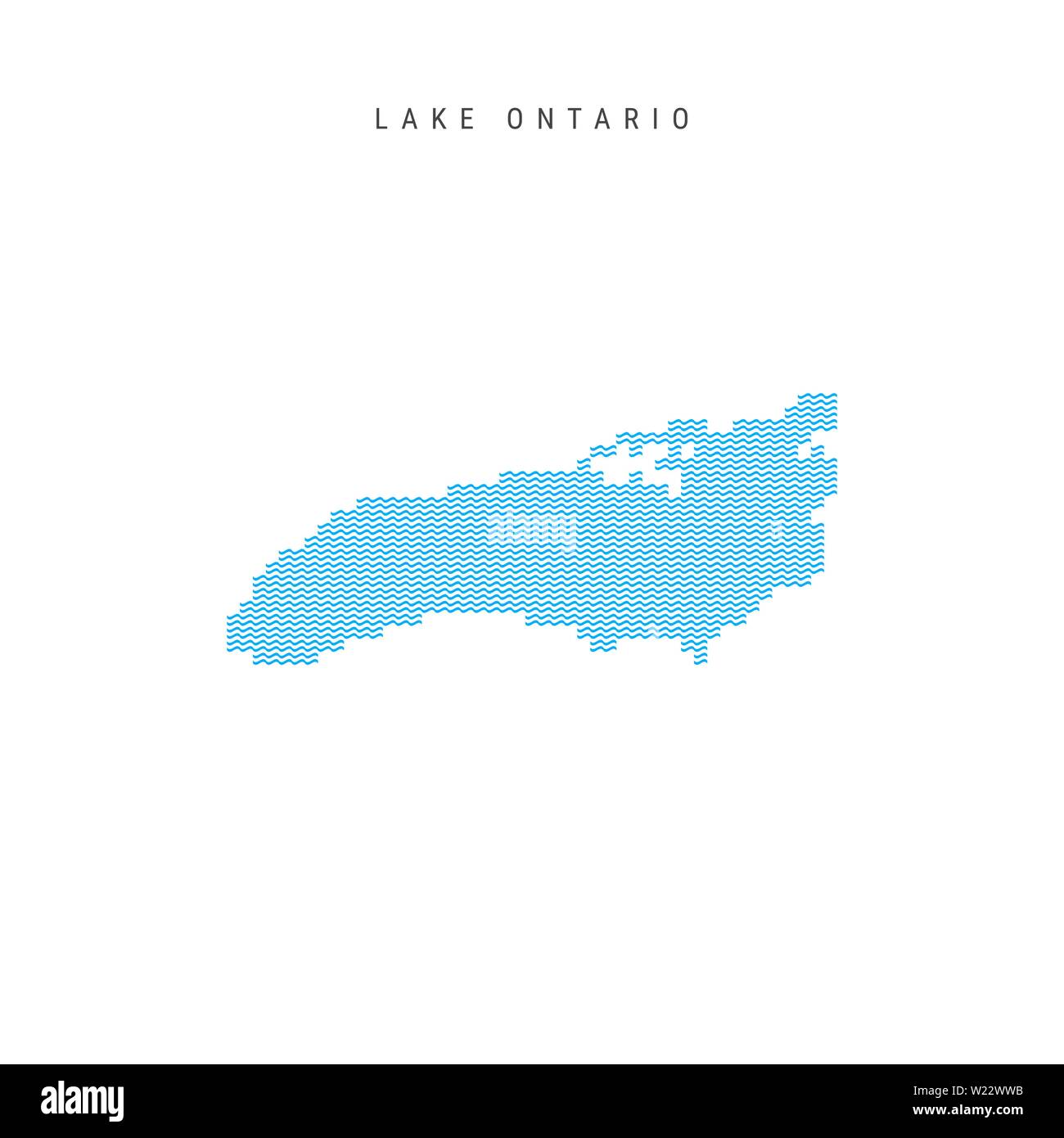 Vector Blue Wave Pattern Map of Lake Ontario, One of the Great Lakes of ...