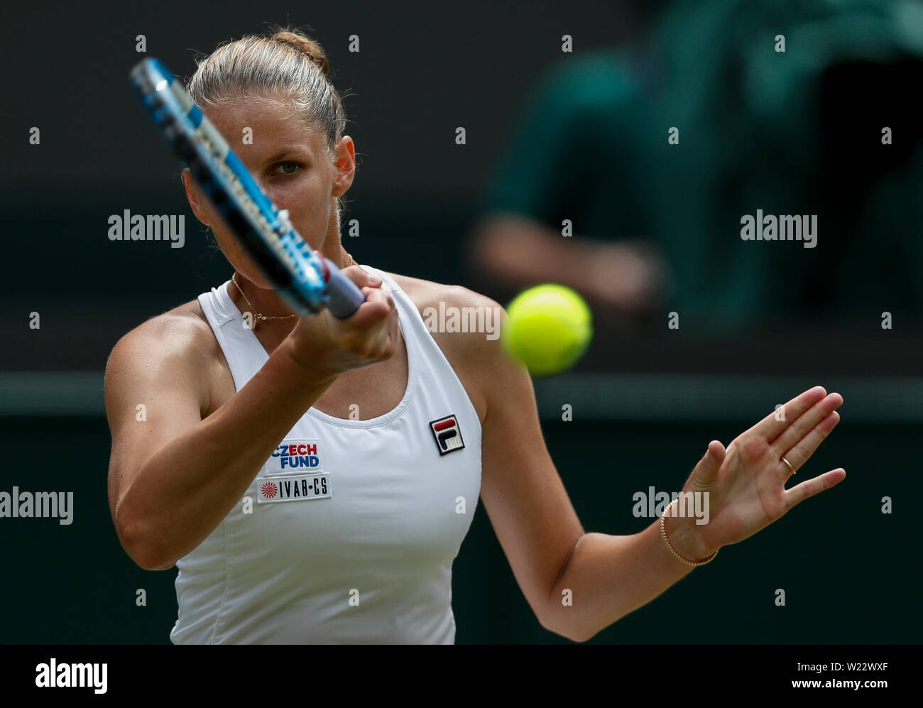 London, Britain. 5th July, 2019. Karolina Pliskova of Czech Republic ...