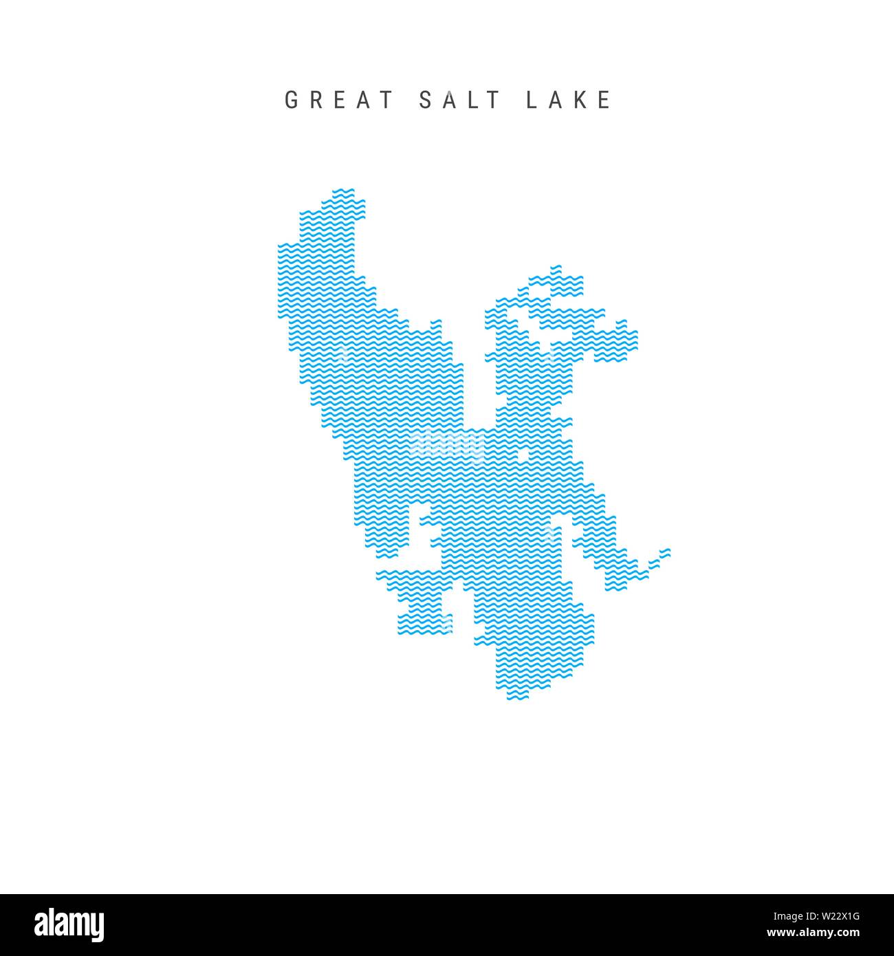 Vector Blue Wave Pattern Map of Great Salt Lake, One of the Lakes of ...