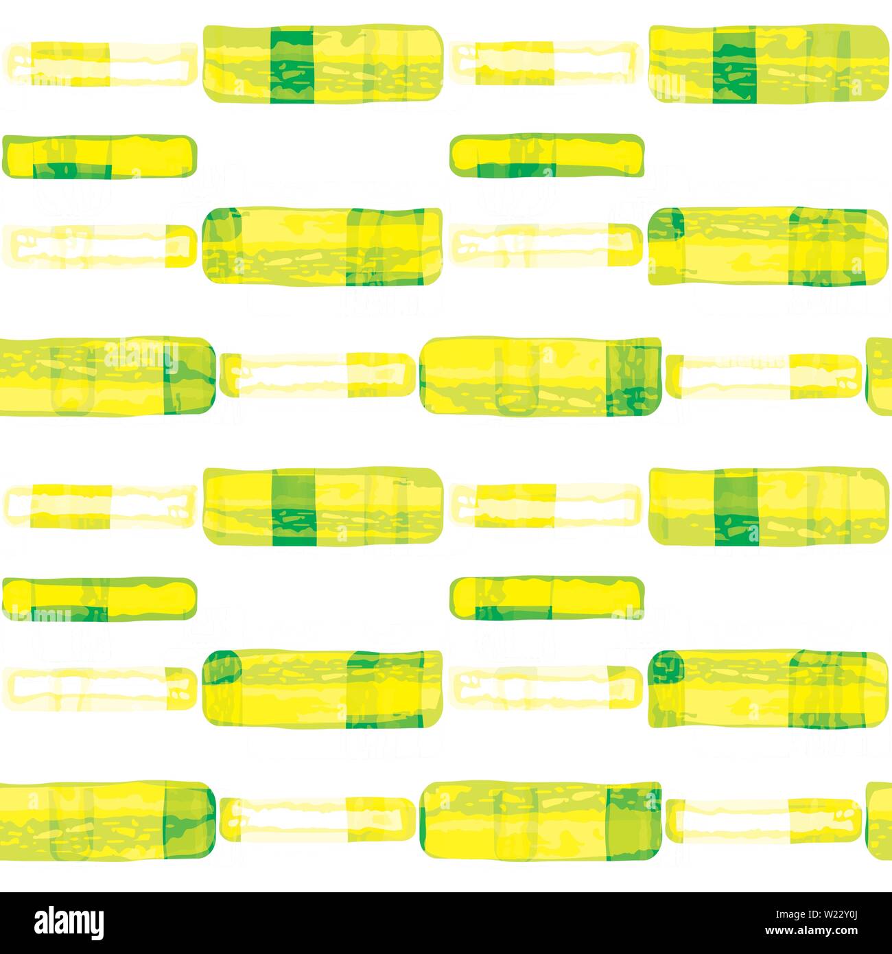 Hand drawn zesty rectangles resembling lemon and lime peel. Seamless ...