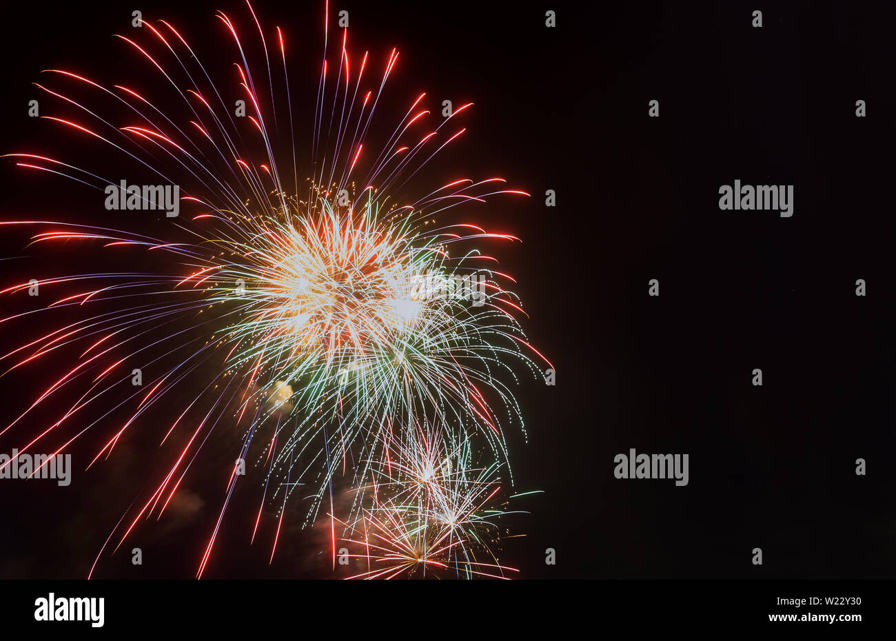 Celebration anniversary colored firework sparks hi-res stock ...