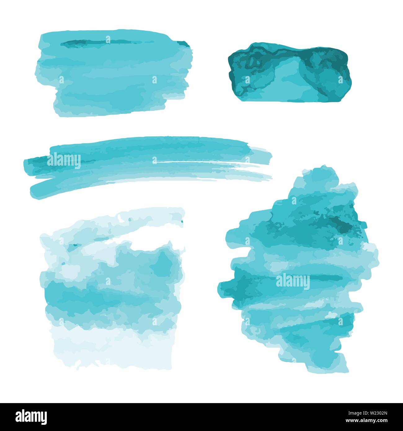 Light blue watercolor brush strokes Stock Vector Images - Alamy