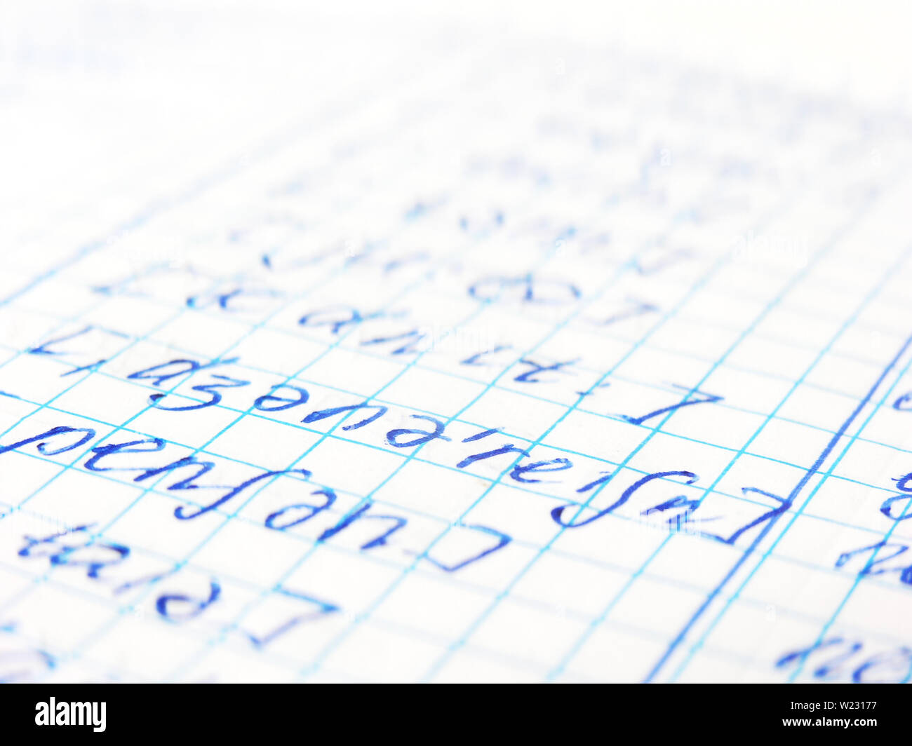 background of used sheet of school notebook .concept of education Stock ...