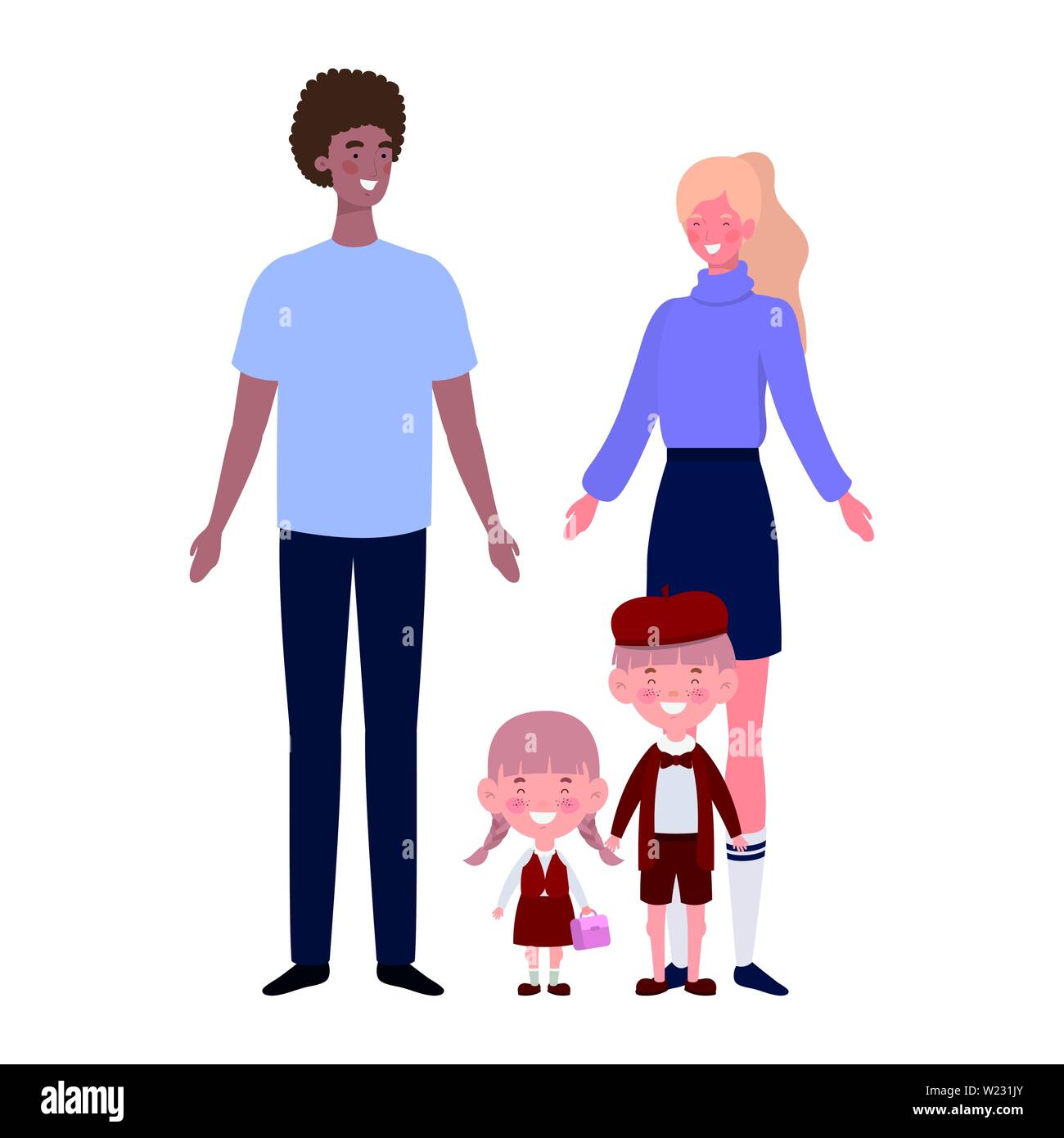 Parents children talk Stock Vector Images - Alamy