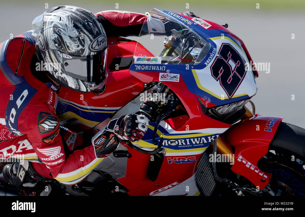 Ryuichi Kiyonari in action during practice day of the British Grand ...
