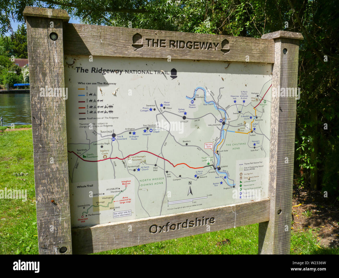 The Ridgeway Sign with Map and Information, South Stoke, Oxfordshire ...