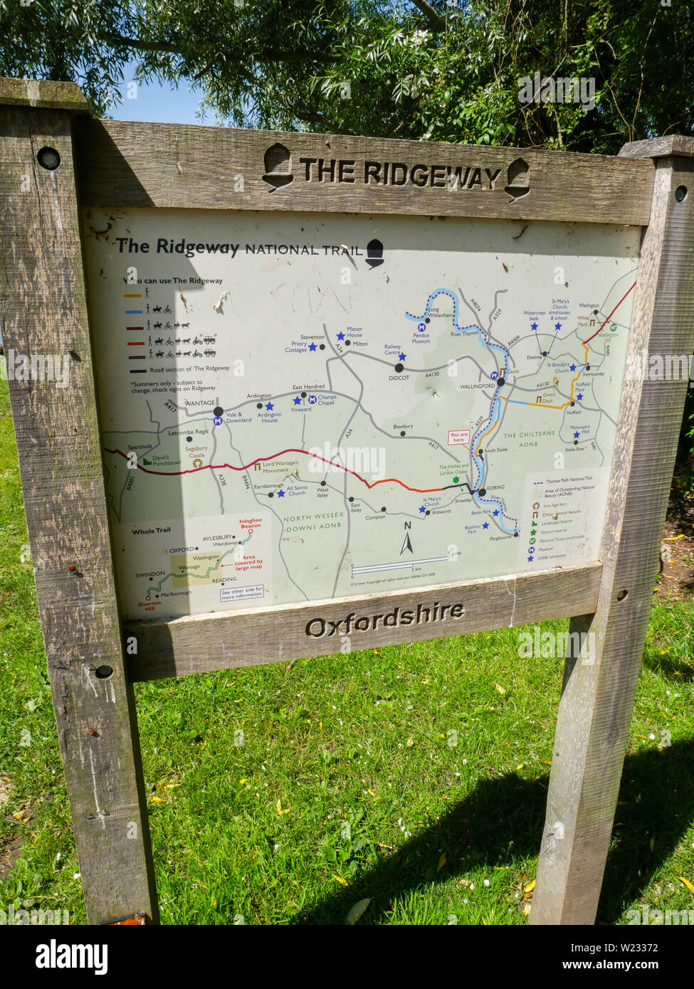 The Ridgeway Sign with Map and Information, South Stoke, Oxfordshire ...