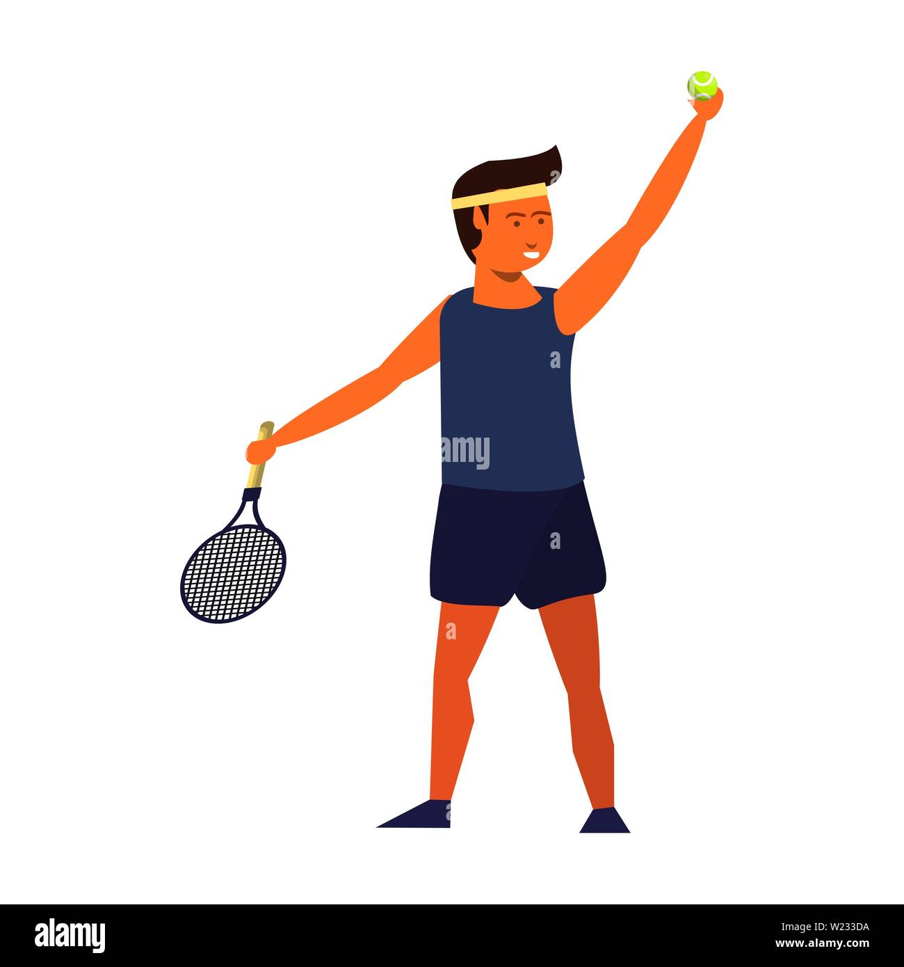 Young man playing tennis avatar isolated Stock Vector Image & Art - Alamy