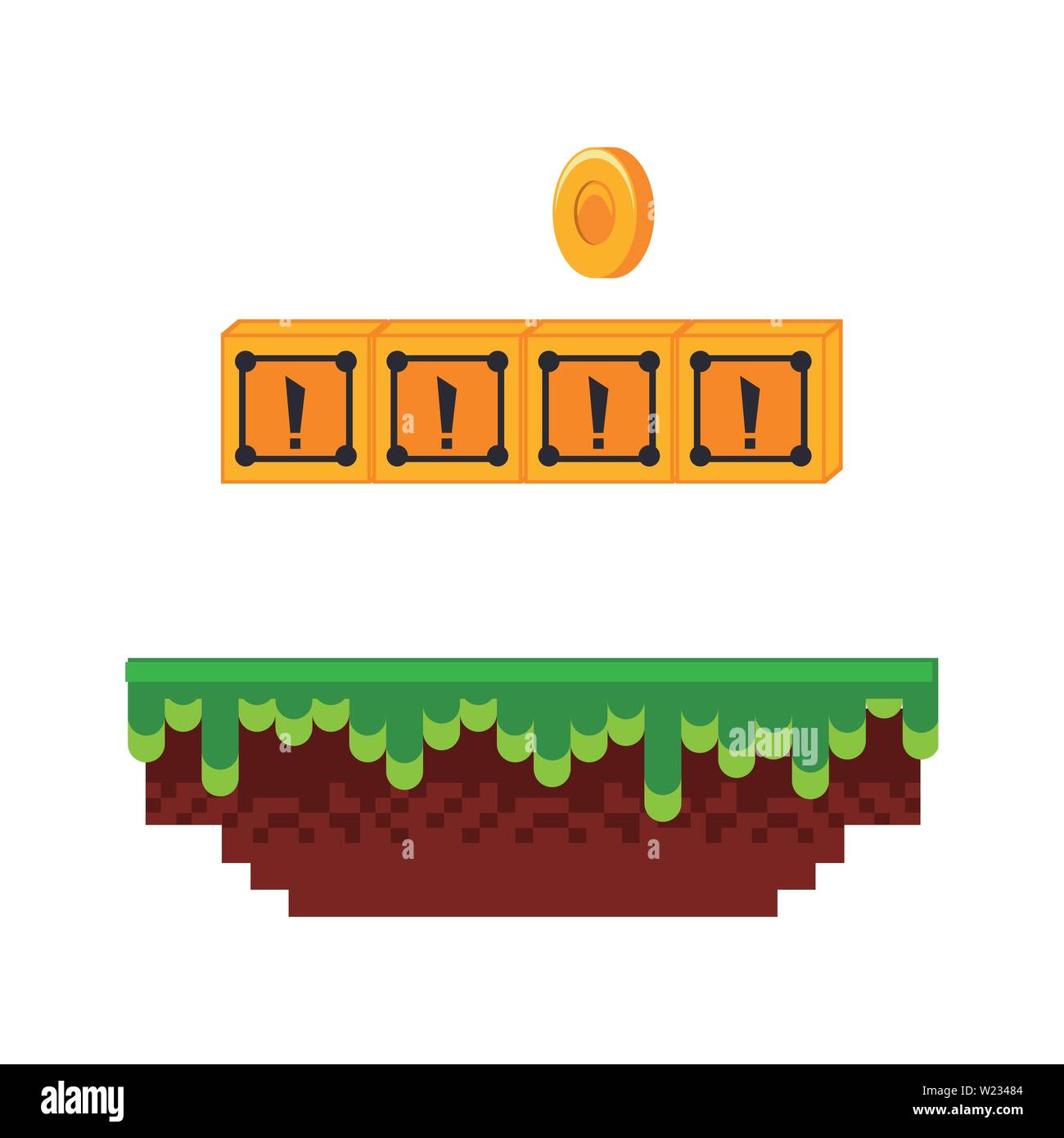Retro videogame scenery with terrain Stock Vector Image & Art - Alamy