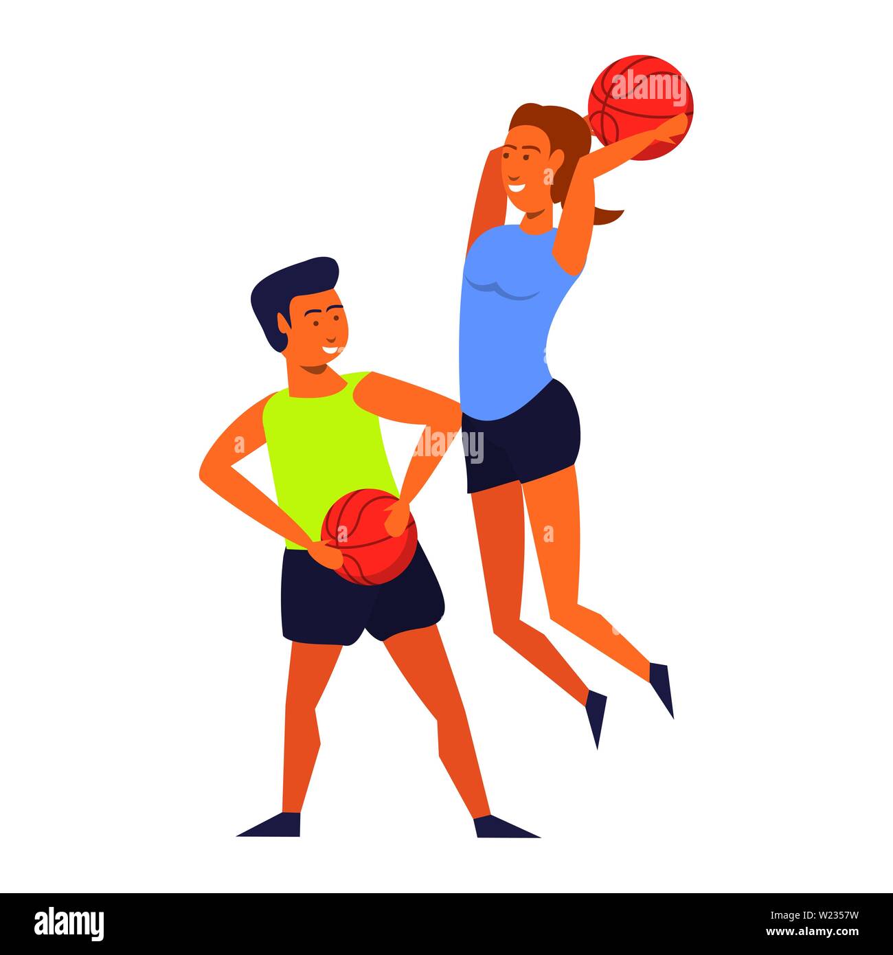 Couple Training Sports Cartoons Isolated Stock Vector Image And Art Alamy