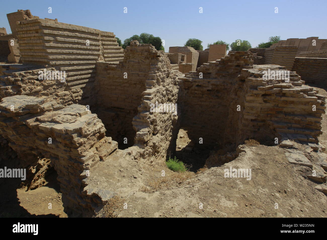 Hillah, Iraq. 05th July, 2019. A general view of the ruins of Babylon ...