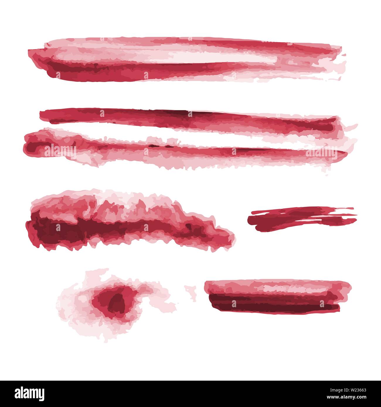 Red watercolour brush strokes Stock Vector Images - Alamy