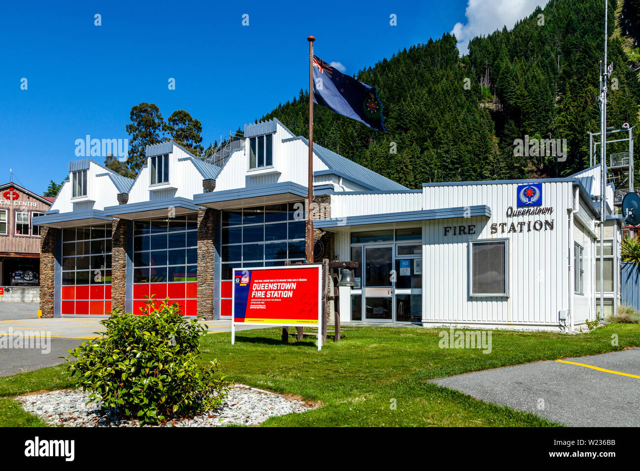 Queenstown Fire Station, Queenstown, Otago, South Island, New Zealand ...