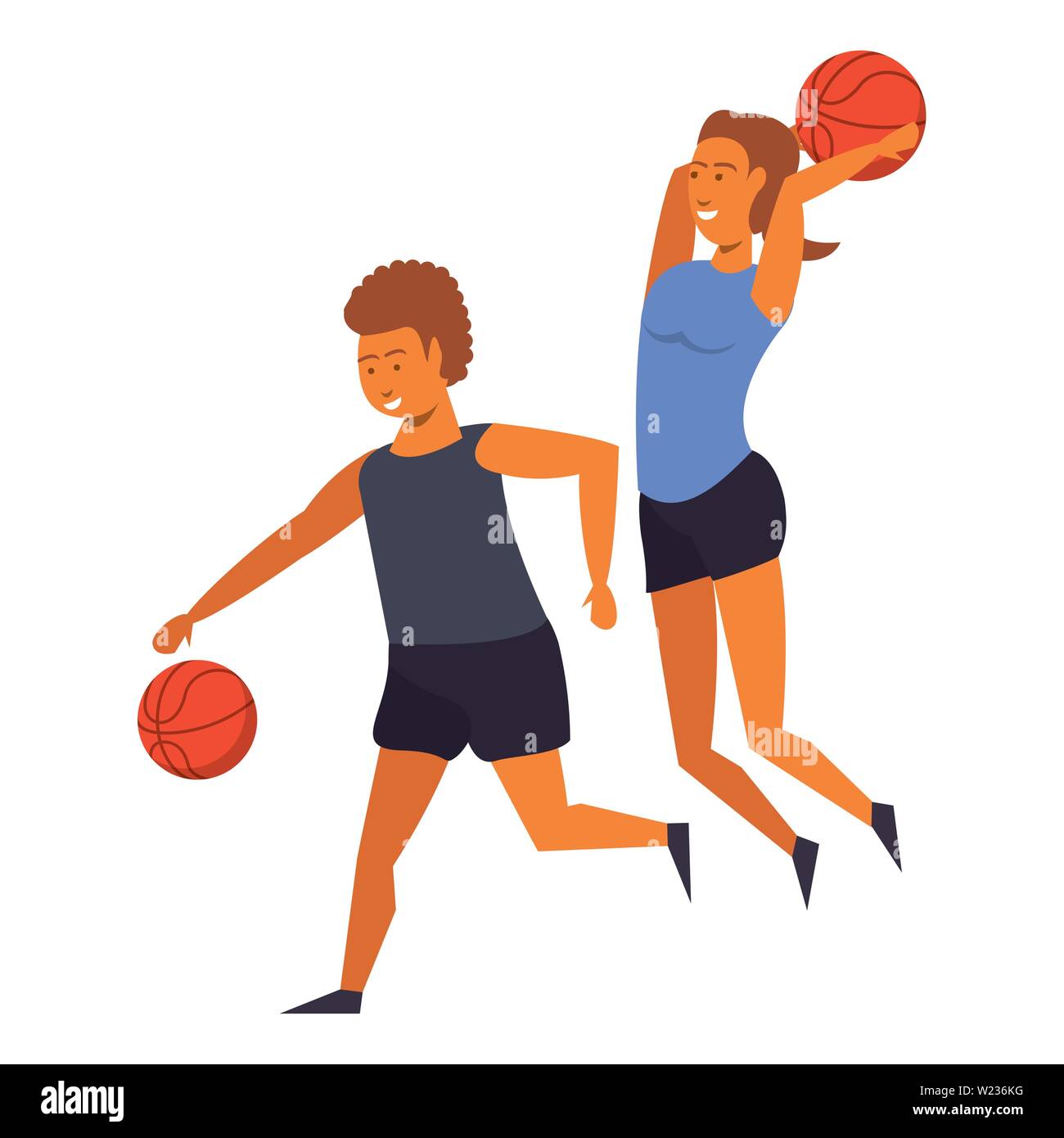 Couple training sports cartoons isolated Stock Vector Image & Art - Alamy