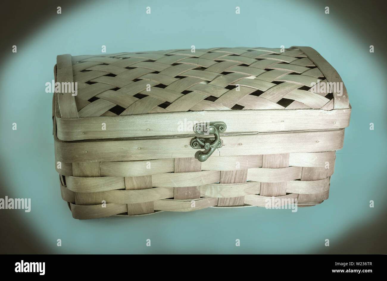 wicker box.isolated on a white background Stock Photo - Alamy
